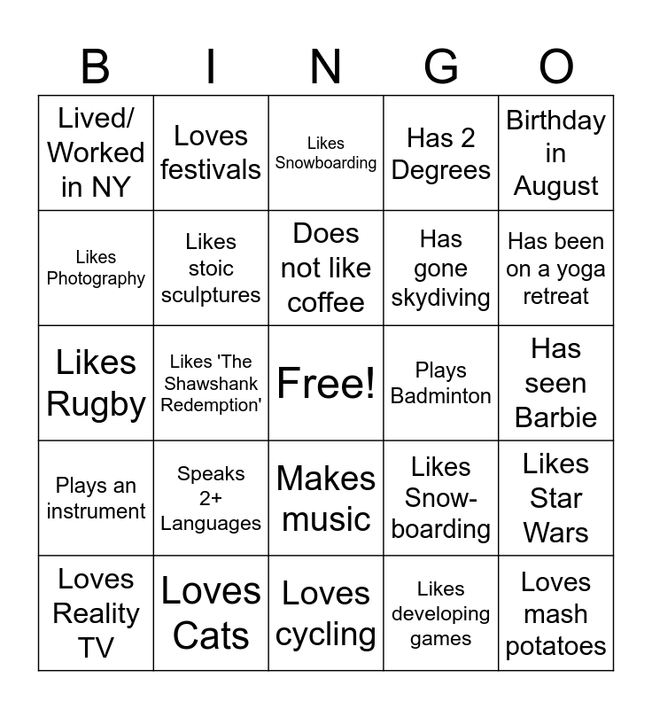 HRDH Empathy Sesh Bingo Card