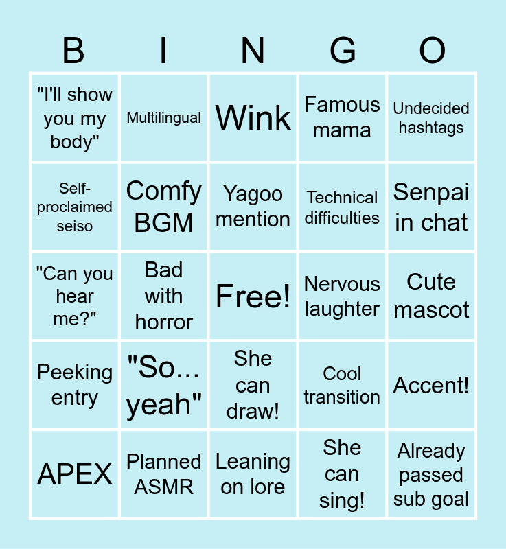 ADVENT DEBUTS Bingo Card