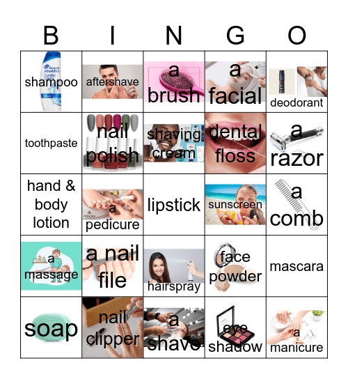 Personal care products Bingo Card
