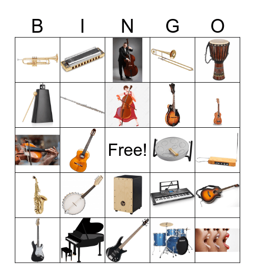 Instrument Bingo Card