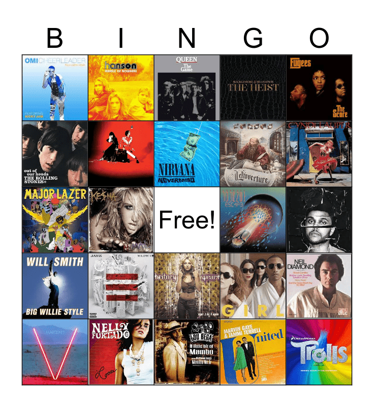 Team YO Music Bingo #2 Bingo Card