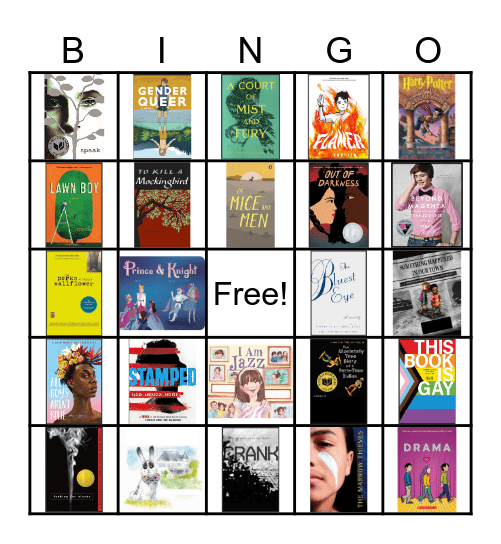 Banned Books Bingo Card