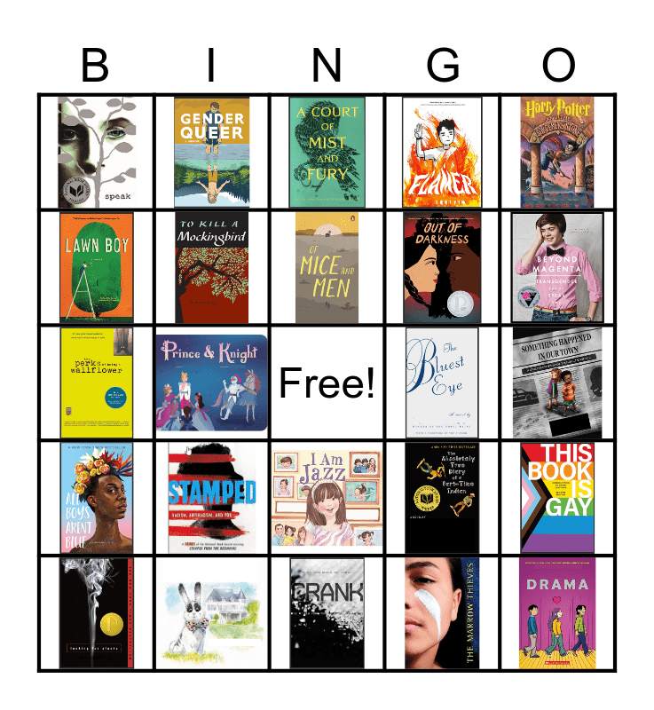 Banned Books Bingo Card