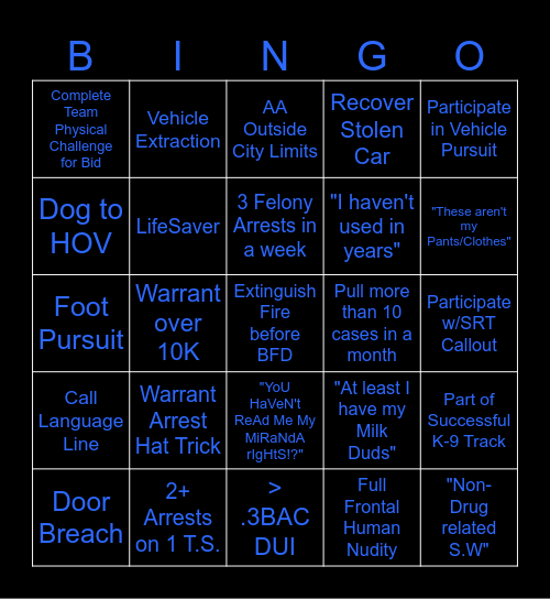 Shift Bingo! Bingo Card