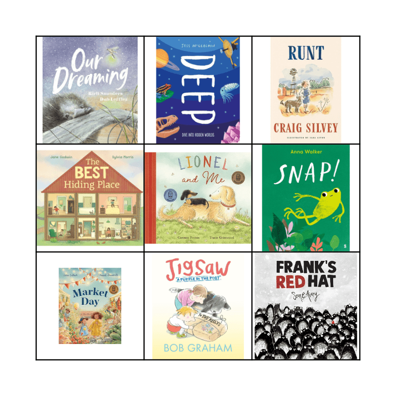 CBCA Shortlisted Books 2023 Bingo Card