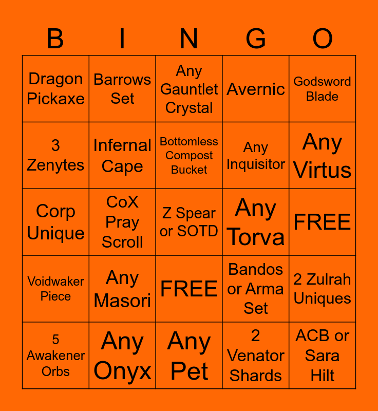 Fyr Rng PVM Bingo Card
