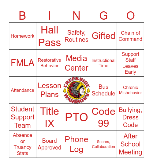 4 Bingo Card