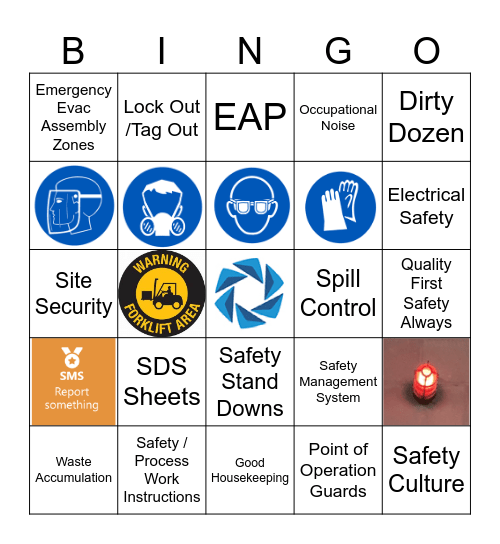 Safety Bingo Card