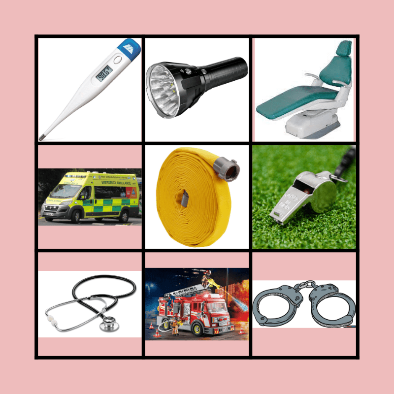 Community helpers tools Bingo Card