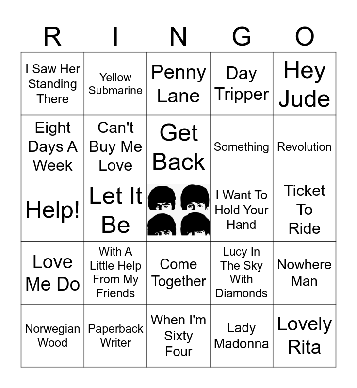 Best Of The Beatles Bingo Card