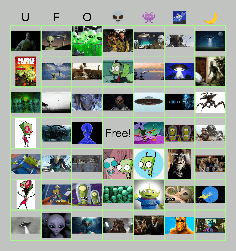 UFO Bingo Card