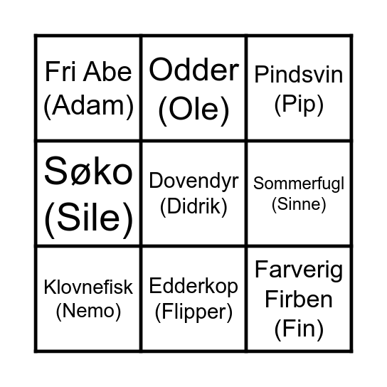 Dyre Bingo!!! Bingo Card