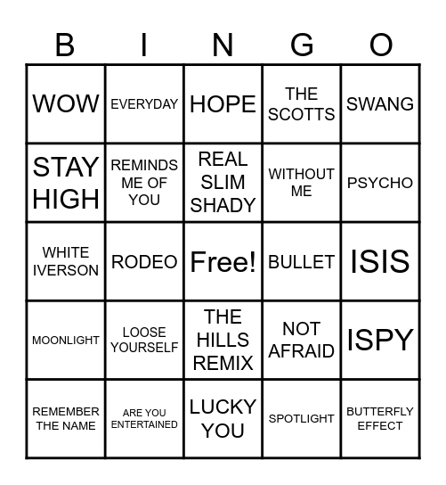 ROUND 2 Bingo Card