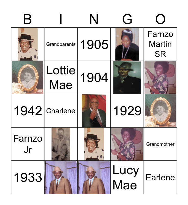 Martin Family 2023 Bingo Card