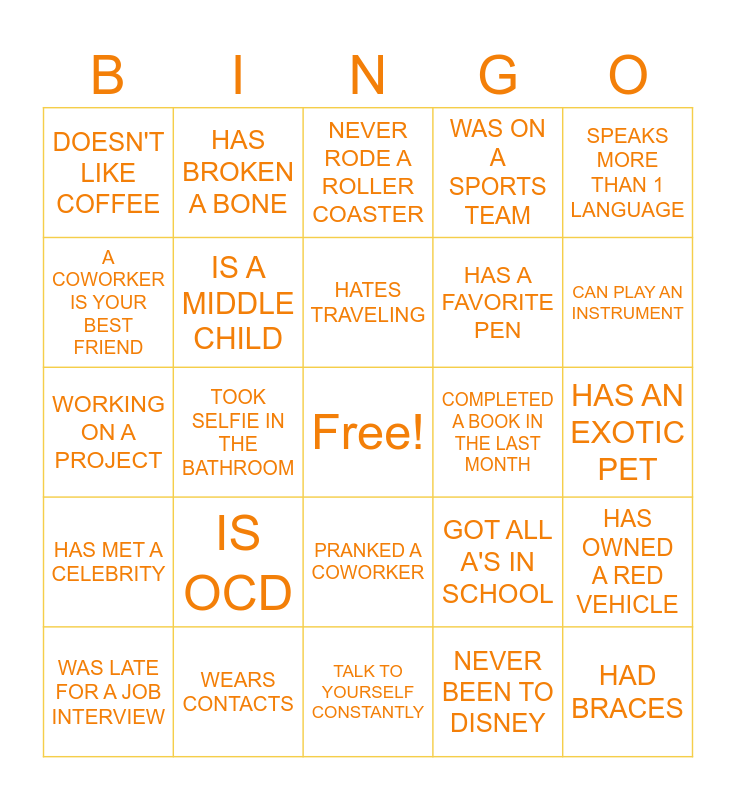 BINGO! Bingo Card