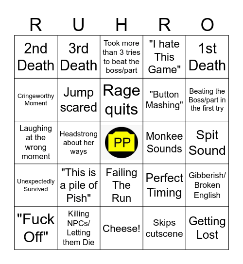 Saberbingo Doo! Bingo Card