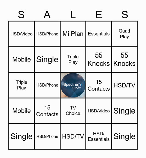 Spectrum Bingo Card