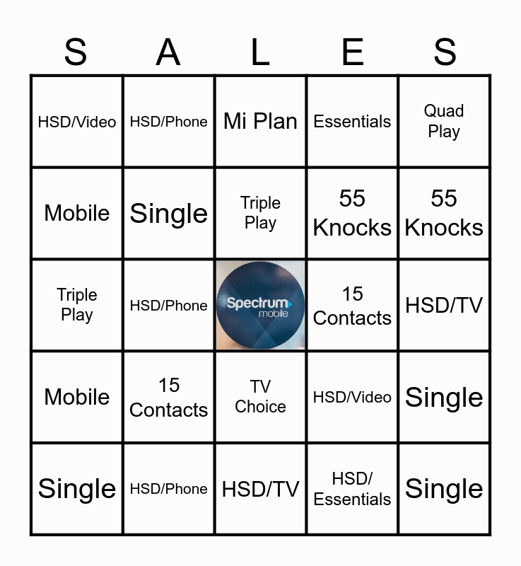 Spectrum Bingo Card