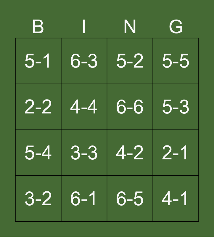 Mid Mo Yo Bingo Card