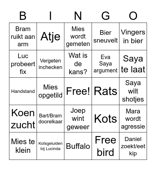Venray Bingo Card
