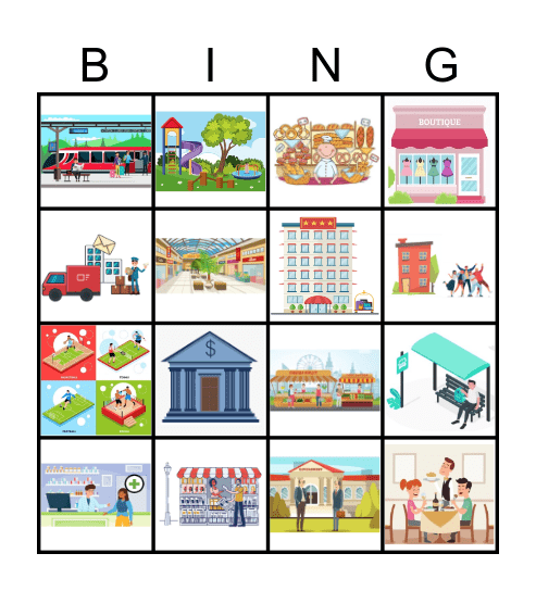 Orte in der Stadt (PG) Bingo Card