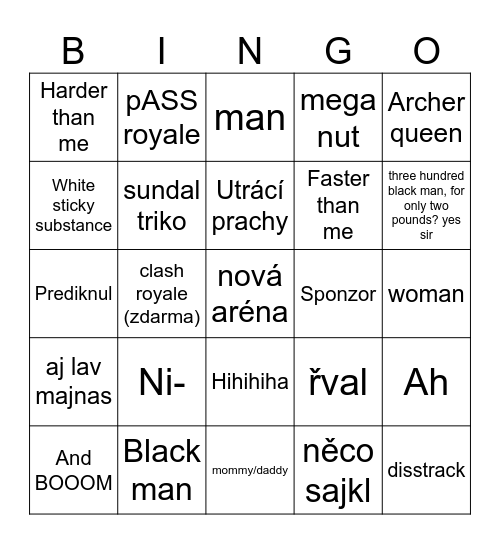 Crusher21 bingo Card