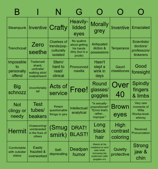 WOOBLE MAN Bingo Card