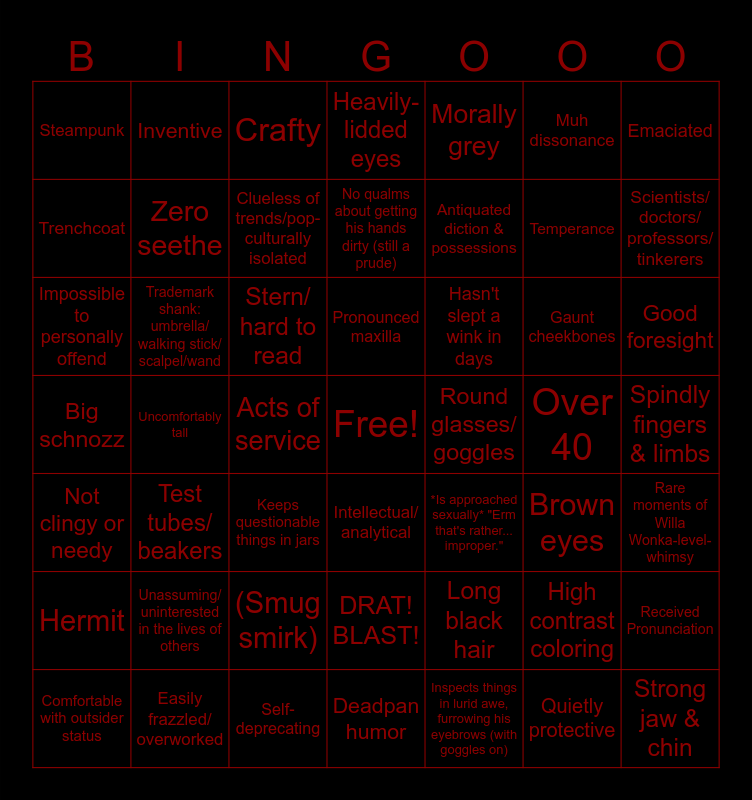 WOOBLE MAN Bingo Card