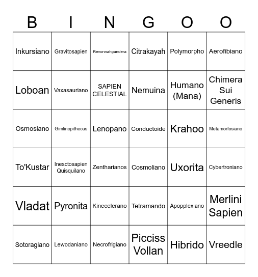 BINGO DO VÔ MAX Bingo Card
