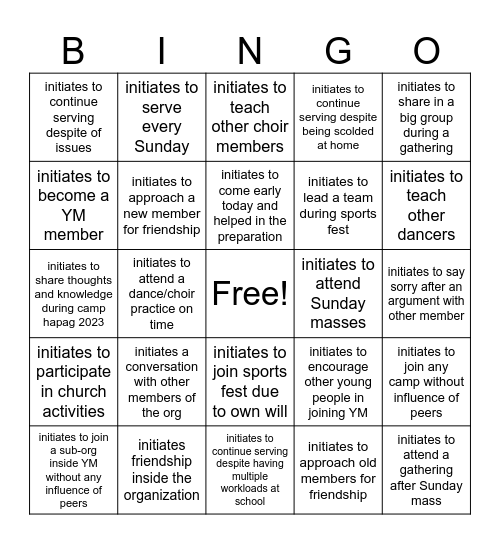 Bin-Go Lead! Bingo Card