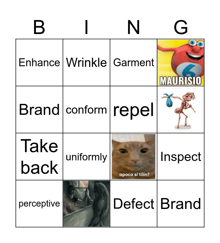 Lesson 28: Quality Control Bingo Card