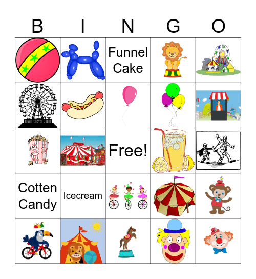 Carnival Bingo Card