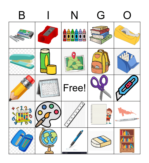 Things in classroom Bingo Card