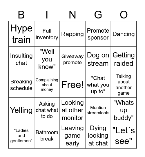 Doc Bingo Card