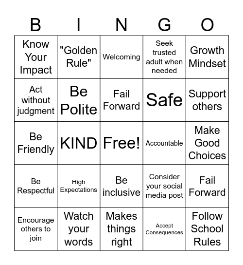HAWKS BINGO Card