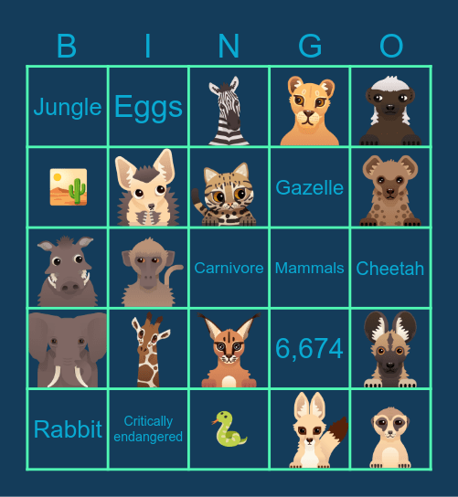 Wild Bingo! Bingo Card