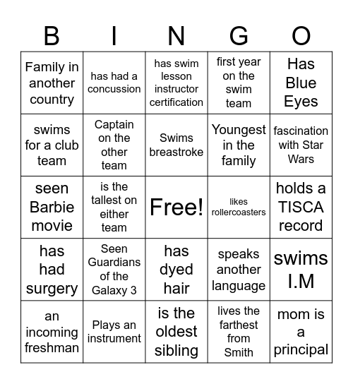 Find Someone who Bingo Card