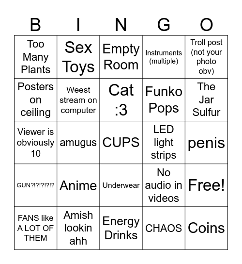 DISCORD DUNGEONS BINGO Card