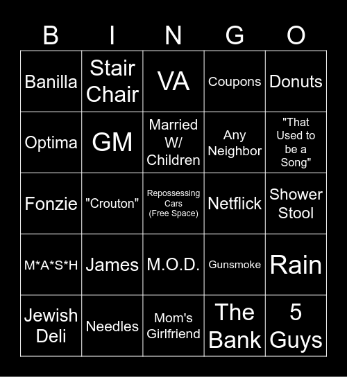 MOD Bingo Card