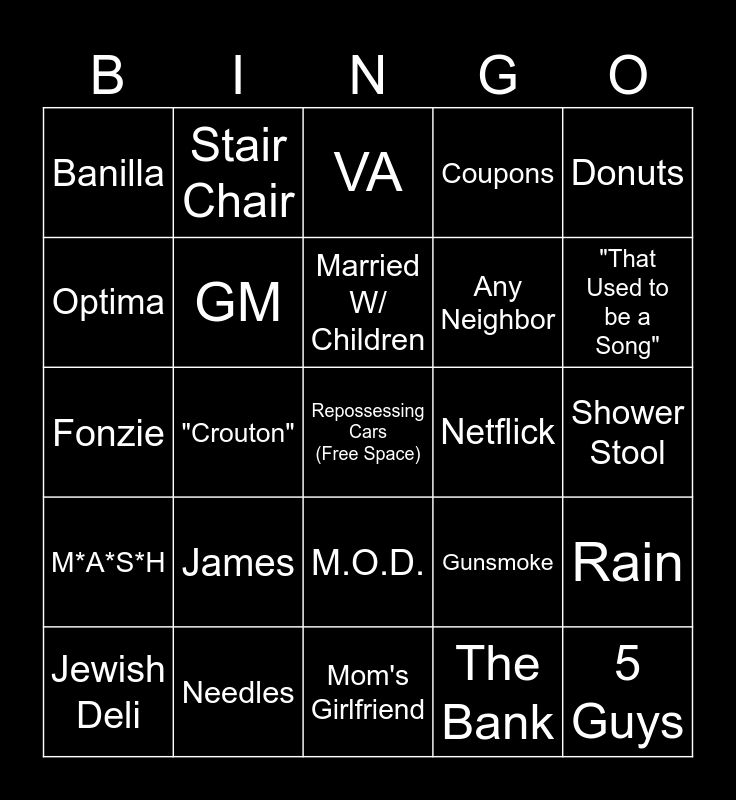 MOD Bingo Card