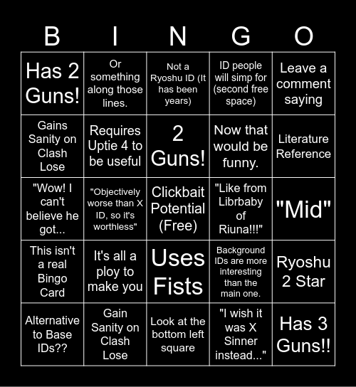 ID Releases Bingo Card