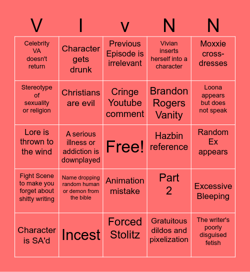 Helluva Boss Bingo Card