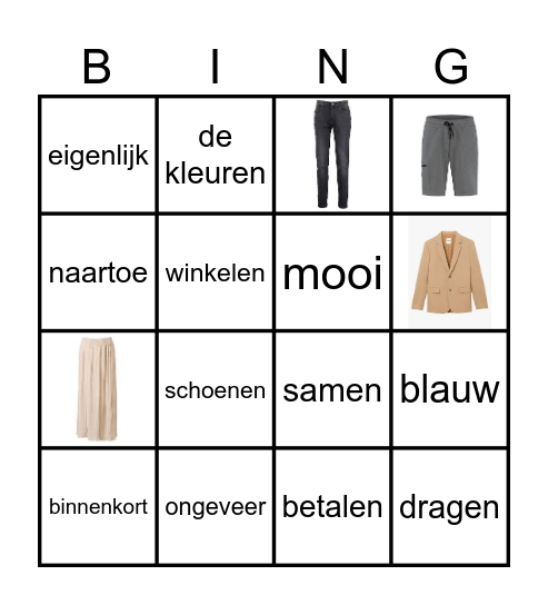 10 Ik heb wat nieuws nodig Bingo Card