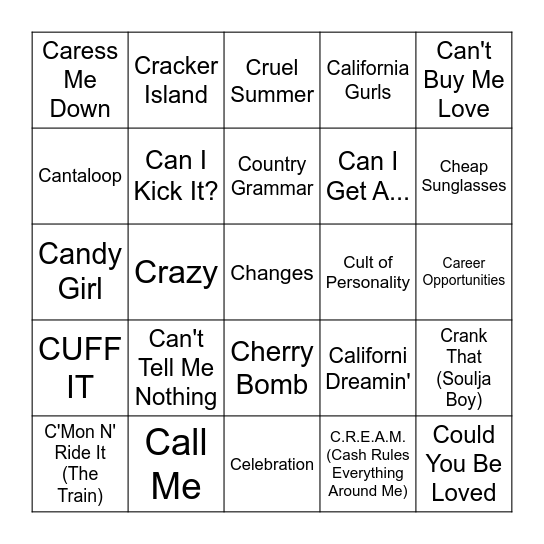 C Bingo Card