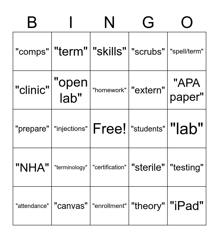 MA Product Knowledge BINGO Card