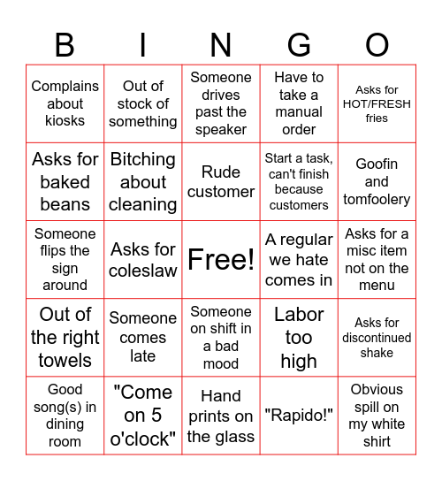 Personal work Bingo Card