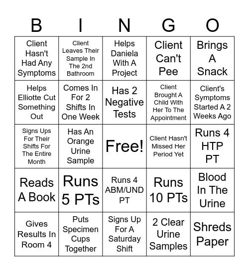 PT Administrators Bingo Card