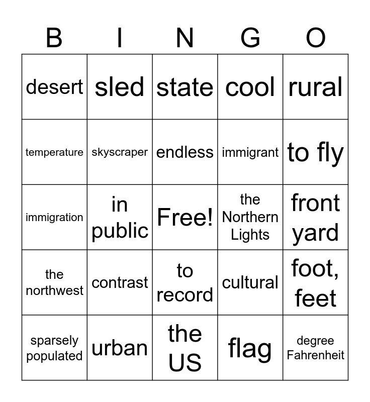 Across Cultures 1 Bingo Card