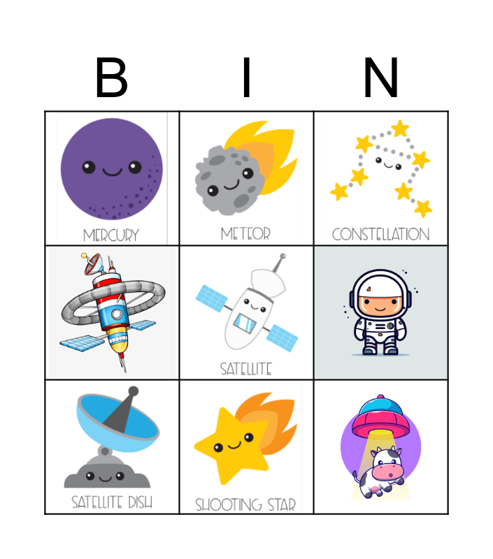 Outer Space Bingo Card