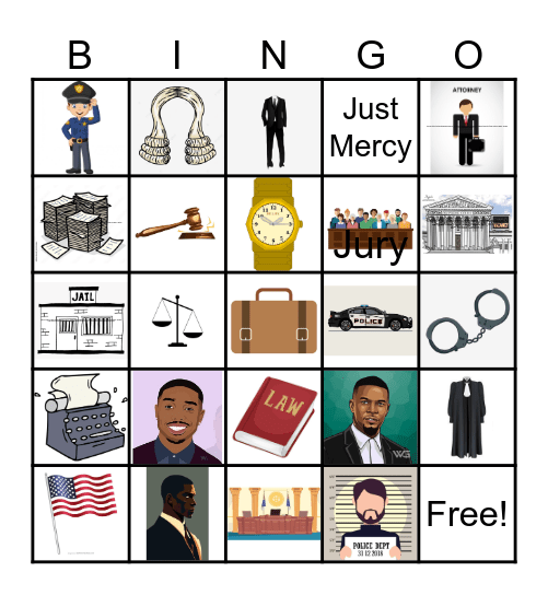 Just Mercy/ Law Bingo Card
